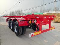 China ABS Anti-lock Braking System 3 Axle 40FT 20FT Flatbed Container Semi Trailer for Top Sale for sale