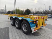 China 3 Axle Frame Trailer Used Truck Trailer Skeleton Container Transport Semi Trailer for sale
