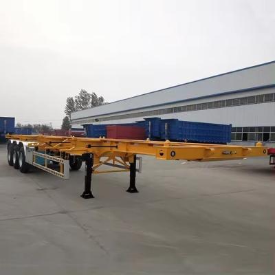 China Flatbed Dump Tipper Container Flatbed Lowboy Skeleton Flatbed Semi Trailer for BPW Axle for sale