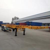 China 40FT 45t Skeleton Truck Semi Container Chassis Trailer with 12 Tires for sale
