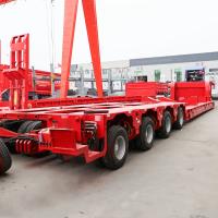 China 4 Axles CCC Certified Low Bed Trailer Truck Semi Trailers for Excavator Transporting for sale