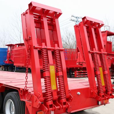China 80t 100 Tons Low Loader Heavy Duty Excavator Transport Trailer Truck Semi Trailers for sale