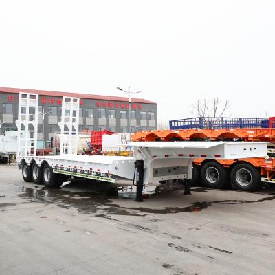 China BPW/Fuwa 3 Axles 40 Feet Container Transport Flat Bed Trailer for Easy Transportation for sale