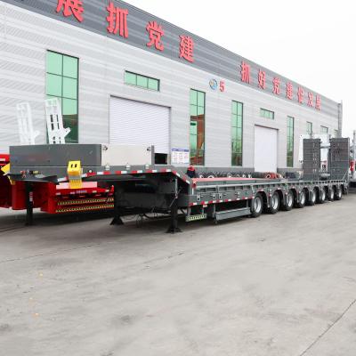 China Wabco Braking Valve 80ton Low Bed Semi Trailer for Heavy Object Carrier Transportation for sale