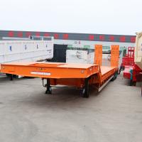 China Wabco Braking Valve 80ton Low Bed Semi Trailer for Heavy Object Carrier Transportation for sale