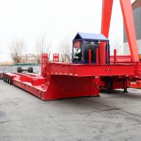 China Wabco Braking Valve 80ton Low Bed Semi Trailer for Heavy Object Carrier Transportation for sale