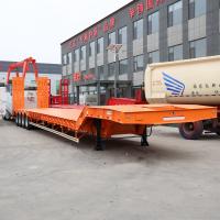 China Wabco Braking Valve 80ton Low Bed Semi Trailer for Heavy Object Carrier Transportation for sale