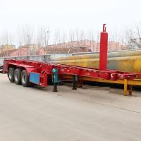 China Tri-Axles 20t-100t 40foot Low Bed Flatbed Semi Trailer for Heavy Equipment Transport for sale