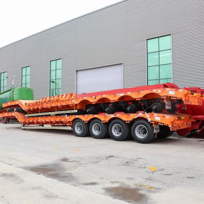 China 50T Load Capacity 3 Axle Dolly Connect Low Bed Semi Trailer with Wabco Braking Valve for sale