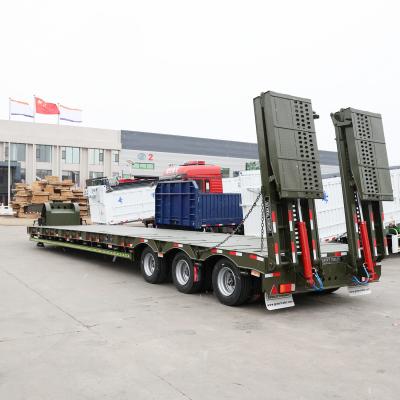 China BPW/Fuwa 40-45 Tons 3 Axle Low Bed Semi Trailer with and Low Maintenance Expense List for sale
