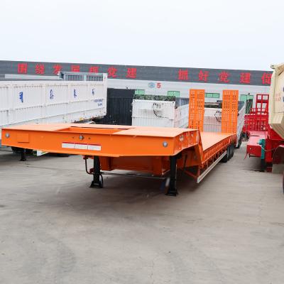 China Tire Number Triangle/Double Coin Semi-Trailer with Hydraulic Rramp Gooseneck for sale