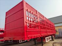 China 3 Axle 60 80 Ton Fence Livestock Animal Cattle Stock Cargo Transport Fence Semi Trailer for sale