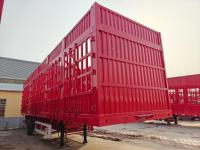 China Leaf Spring Suspension Flatbed Semi Trailer for Commerical Fence Animal Livestock for sale