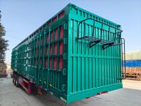 China Leaf Spring Suspension Flatbed Semi Trailer for Commerical Fence Animal Livestock for sale