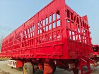 China Leaf Spring Suspension Flatbed Semi Trailer for Commerical Fence Animal Livestock for sale