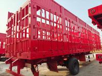 China Leaf Spring Suspension Flatbed Semi Trailer for Commerical Fence Animal Livestock for sale