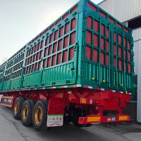 China Transport Animal Cargo with Semi Trailer Flatbed and No ABS Anti-lock Braking System for sale