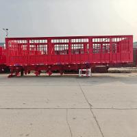 China Transport Animal Cargo with Semi Trailer Flatbed and No ABS Anti-lock Braking System for sale
