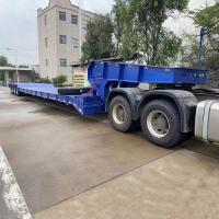 China 4 Axles Tires Covered Lowbed Semi Trailer with Ramp and ABS Anti-lock Braking System for sale