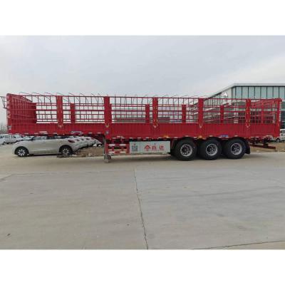 China Livestock Transporter 3-Axis Fence Semi-Trailer with No ABS Anti-lock Braking System for sale