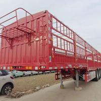 China Customized Color Steel 3 Axle Stake Fence Semi Trailer for Cargo Container Transportation for sale