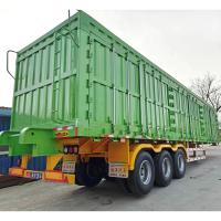 China 3 / 4 Axles 30 T 60 Tons Flatbed Drop Side Wall Cargo Transport Fence Semi Trailer Easy for sale