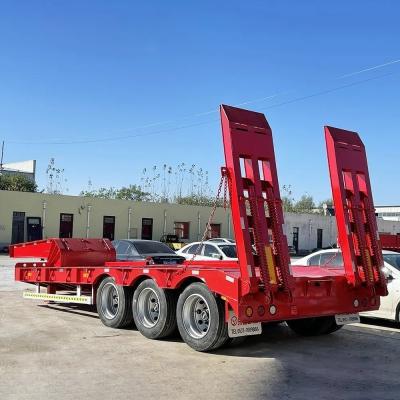 China ABS Anti-lock Braking System Tri-Axle 40 20FT Semi Flatbed Trailer for High Bed Truck for sale