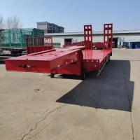 China 40ton 40 FT Flatbed Flat Bed Container Semi Truck Trailer Heavy Duty Tri-Axle 3 Axle for sale