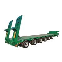 China 13000x2500-3000x1650mm Steel 3 Axle Low Bed Semi Trailer for Heavy Duty Machine Transport for sale