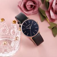 China Black 5ATM 36mm Analogue Wrist Watch 5BAR Leather Belt Watches For Ladies for sale