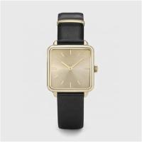China 20ATM Red Leather Watch Minimalist Square Face Leather Strap Watch for sale