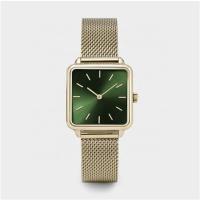 China 20ATM Red Leather Watch Minimalist Square Face Leather Strap Watch for sale