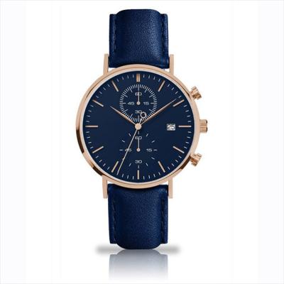 China Black 40mm Chronograph Wrist Watch 3BAR Sub Dial Watches Swiss Movt for sale