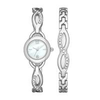 China 14mm Alloy Quartz Watch Luxury OEM Silver Crystal Watch Bracelet For Ladies for sale