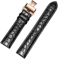 China Unisex 20mm Watch Band Strap 25g Brown Crocodile Watch Strap Genuine Leather for sale