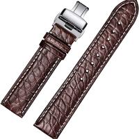 China Unisex 20mm Watch Band Strap 25g Brown Crocodile Watch Strap Genuine Leather for sale
