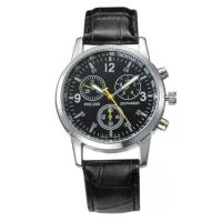 China Chronograph 3ATM Blue Leather Strap Watch 41mm Men'S Water Resistant for sale