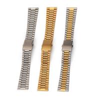 China OEM 22mm Stainless Steel Watch Band RoHS Gold And Silver Watch Strap for sale