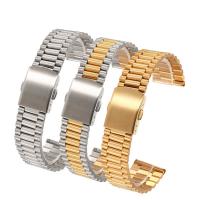China OEM 22mm Stainless Steel Watch Band RoHS Gold And Silver Watch Strap for sale