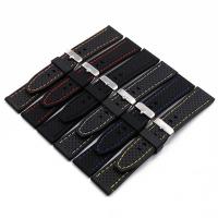 China RoHS 22mm Black Silicone Watch Strap 29g Flat Soft Silicone Watch Strap for sale
