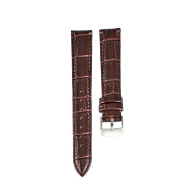 China Bamboo 16mm Brown Leather Watch Strap RoHS Wrist Watch Leather Belt for sale