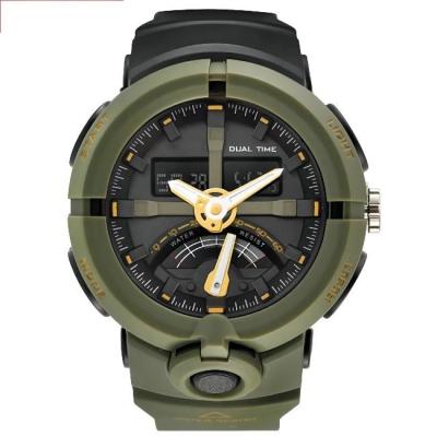 China Mens OEM Recycled Plastic Watch 54mm Dual Movement Watch Colorful for sale