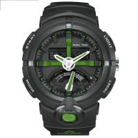 China Mens OEM Recycled Plastic Watch 54mm Dual Movement Watch Colorful for sale