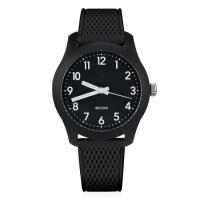 China Black Plastic Quartz Watch 12mm Polyester Minimalism 3ATM Ocean Plastic for sale