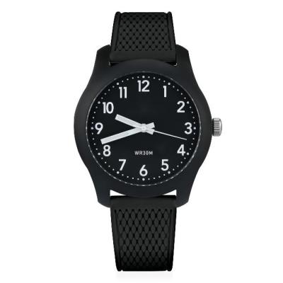 China Black Plastic Quartz Watch 12mm Polyester Minimalism 3ATM Ocean Plastic for sale