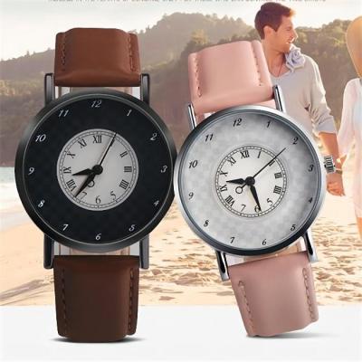 China Water Resistant 38mm Couple Watches Leather Belt 3ATM Fashion Stylish Couple for sale