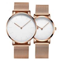 China 36mm 44mm Quartz Watches For Couple 0.78 Inch Stainless Steel Mesh Strap for sale