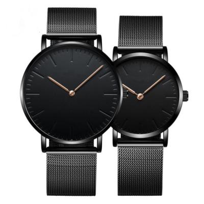 China 36mm 44mm Quartz Watches For Couple 0.78 Inch Stainless Steel Mesh Strap for sale