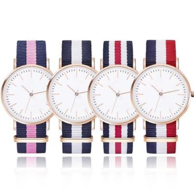 China Nylon Straps Quartz Couple Watches 3ATM Gents Couple Watch Set for sale