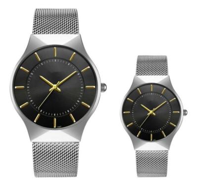 China 44mm 36mm Couple Watches Quartz Goldtone Silvertone Male Female Set for sale